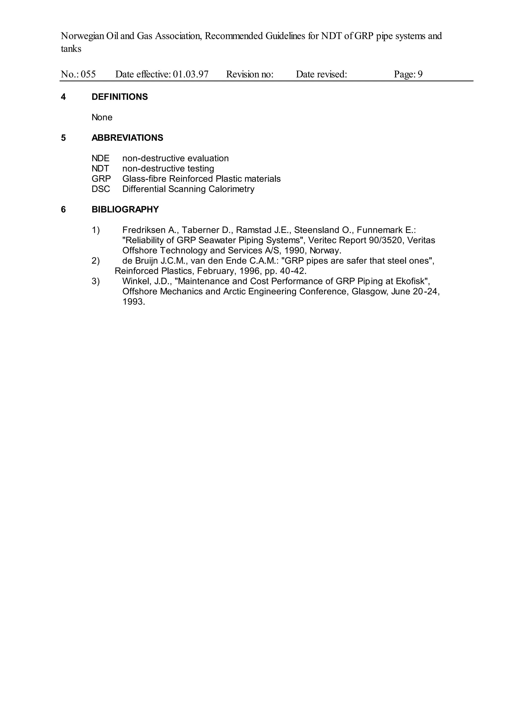 Guidelines for NDT of GRP pipe systems and tanks | PDF