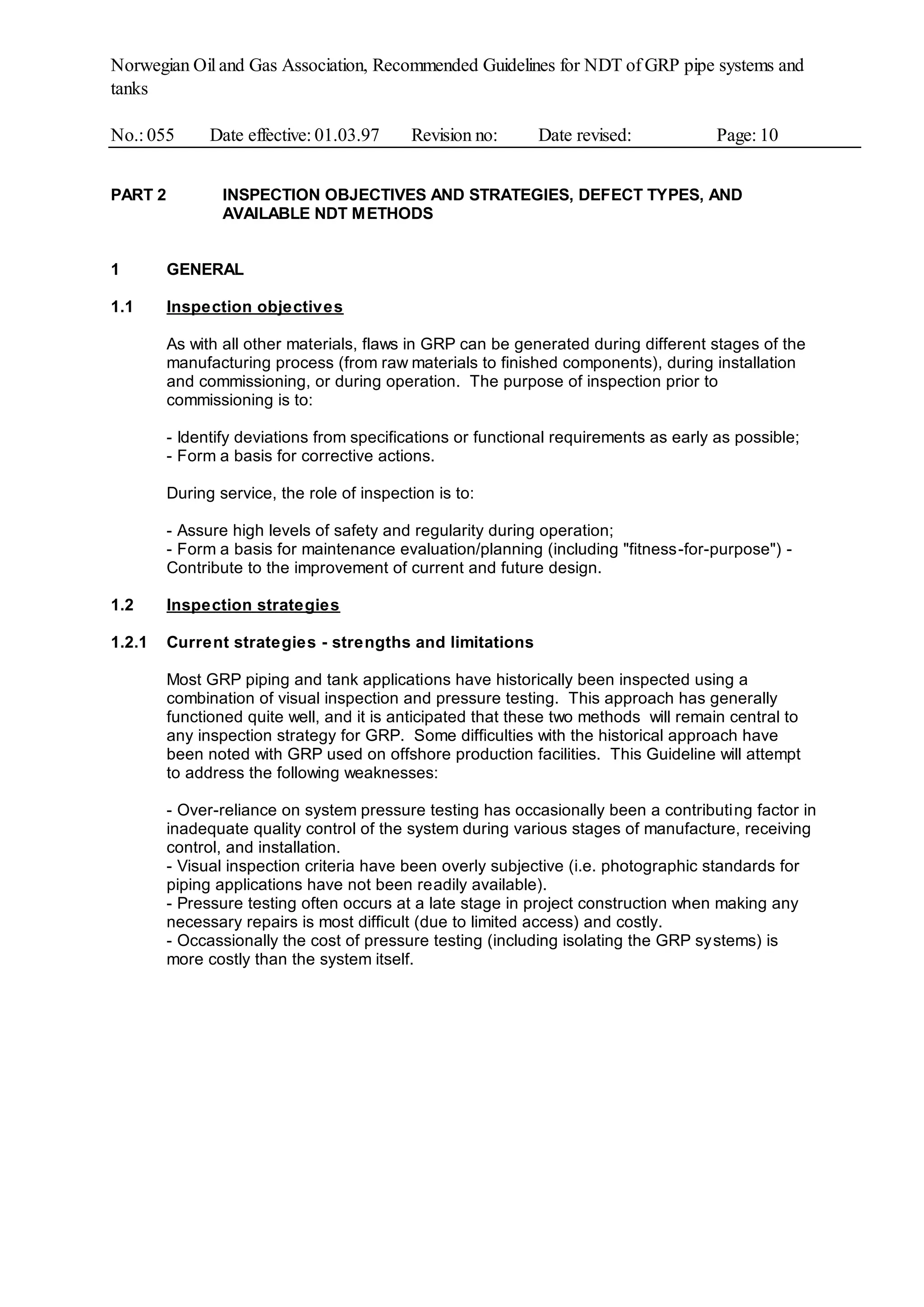 Guidelines for NDT of GRP pipe systems and tanks | PDF