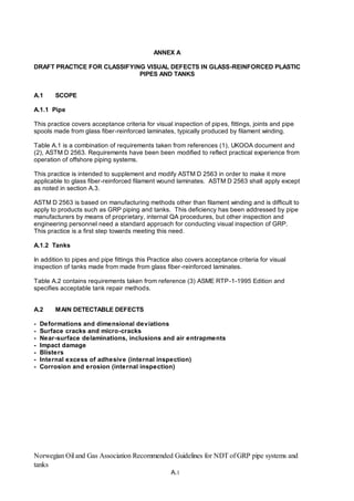 Guidelines for NDT of GRP pipe systems and tanks | PDF