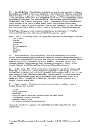 Guidelines for NDT of GRP pipe systems and tanks | PDF