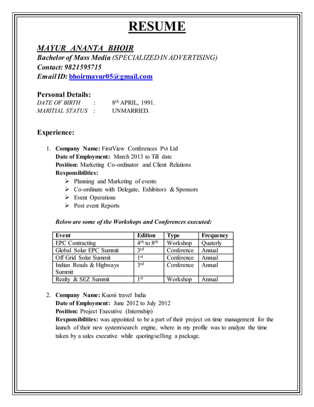 MAYUR RESUME | PDF