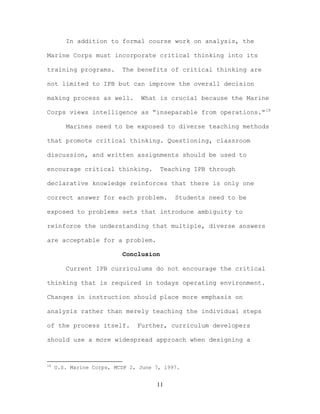 Critical Thinking and IPB | PDF