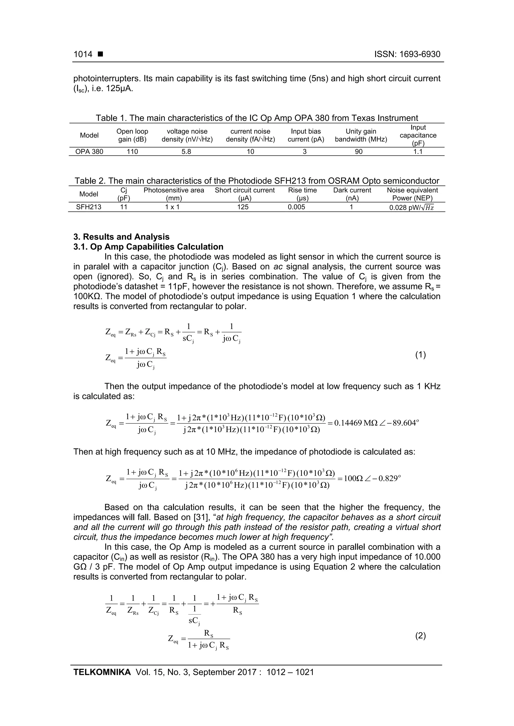 Noise Analysis in VLC Optical Link based Discrette OPAMP Trans-impedance Amplifier (TIA) | PDF