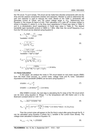 Noise Analysis in VLC Optical Link based Discrette OPAMP Trans ...