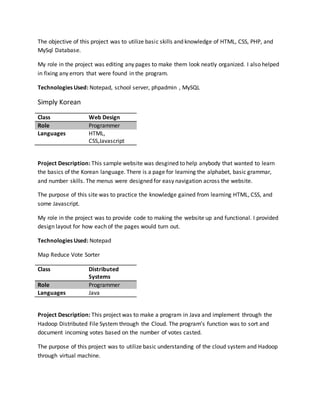 Project Summary | DOCX