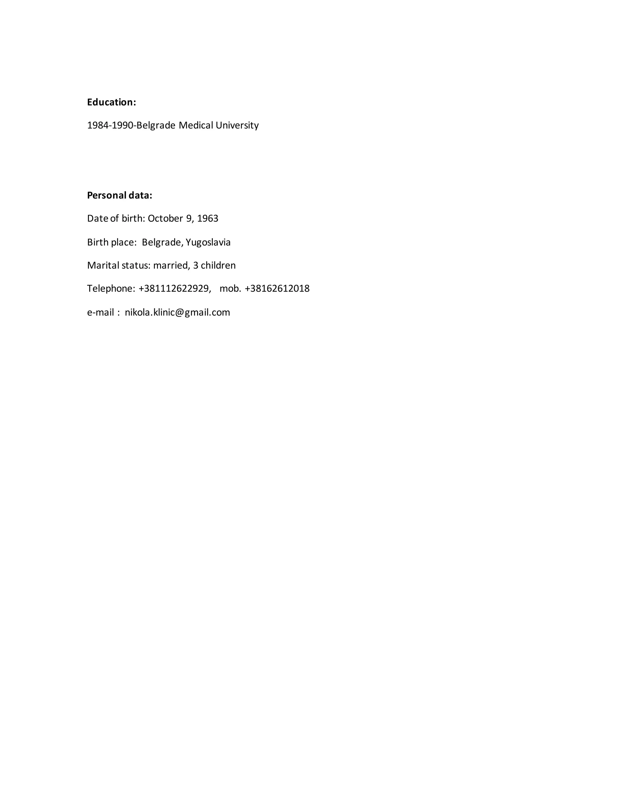 C V Nikola Klinic.doc