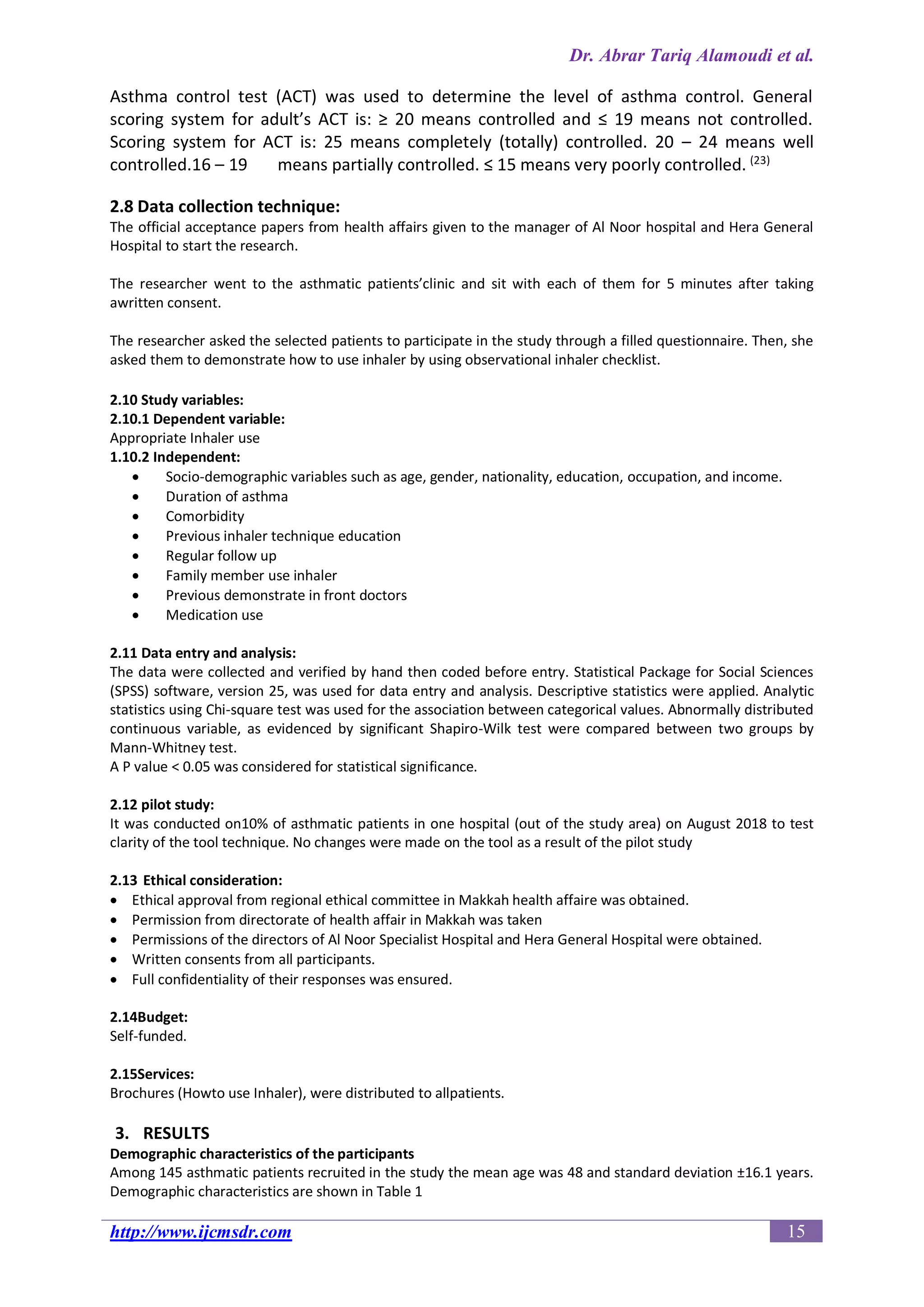 Appropriate Use of Metered- Dose Inhalers Technique and its ...