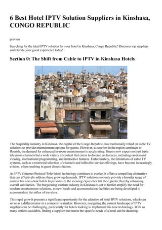 6 Best Hotel IPTV Solution Suppliers in Kinshasa, CONGO REPUBLIC | PDF