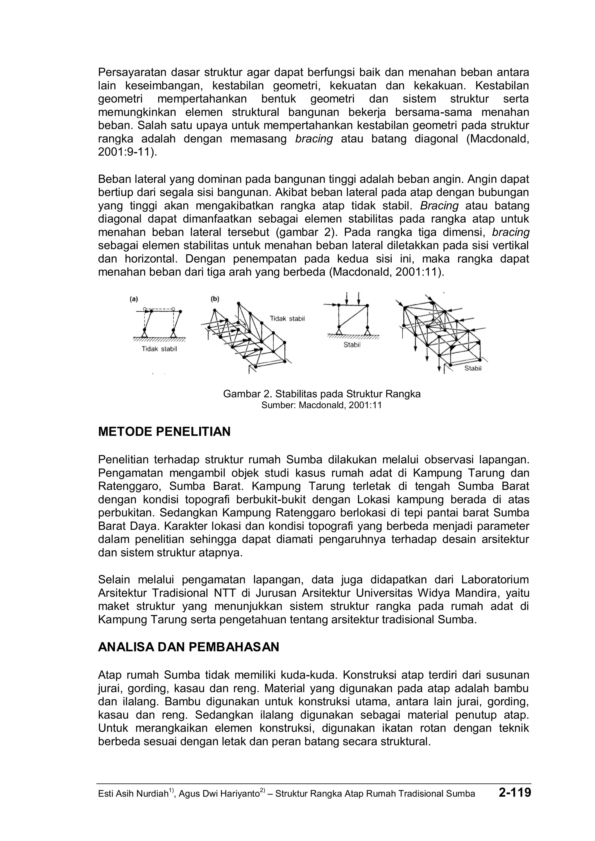 STRUKTUR RANGKA ATAP RUMAH TRADISIONAL SUMBA | PDF