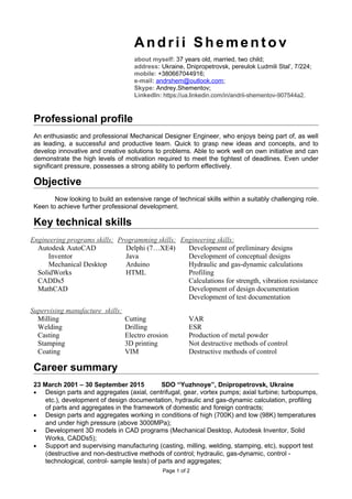 CV Andrii Shementov | PDF