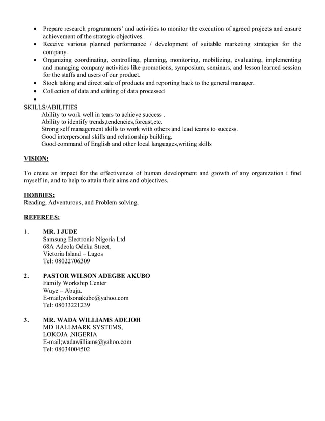 RESUMES OF EBI WADA | DOC