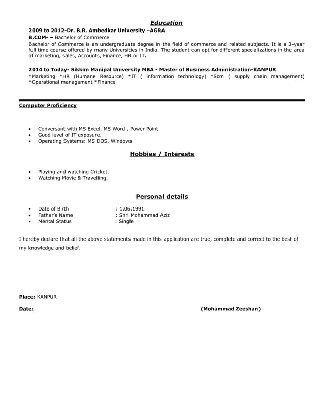 RESUME_ZEESHAN | PDF
