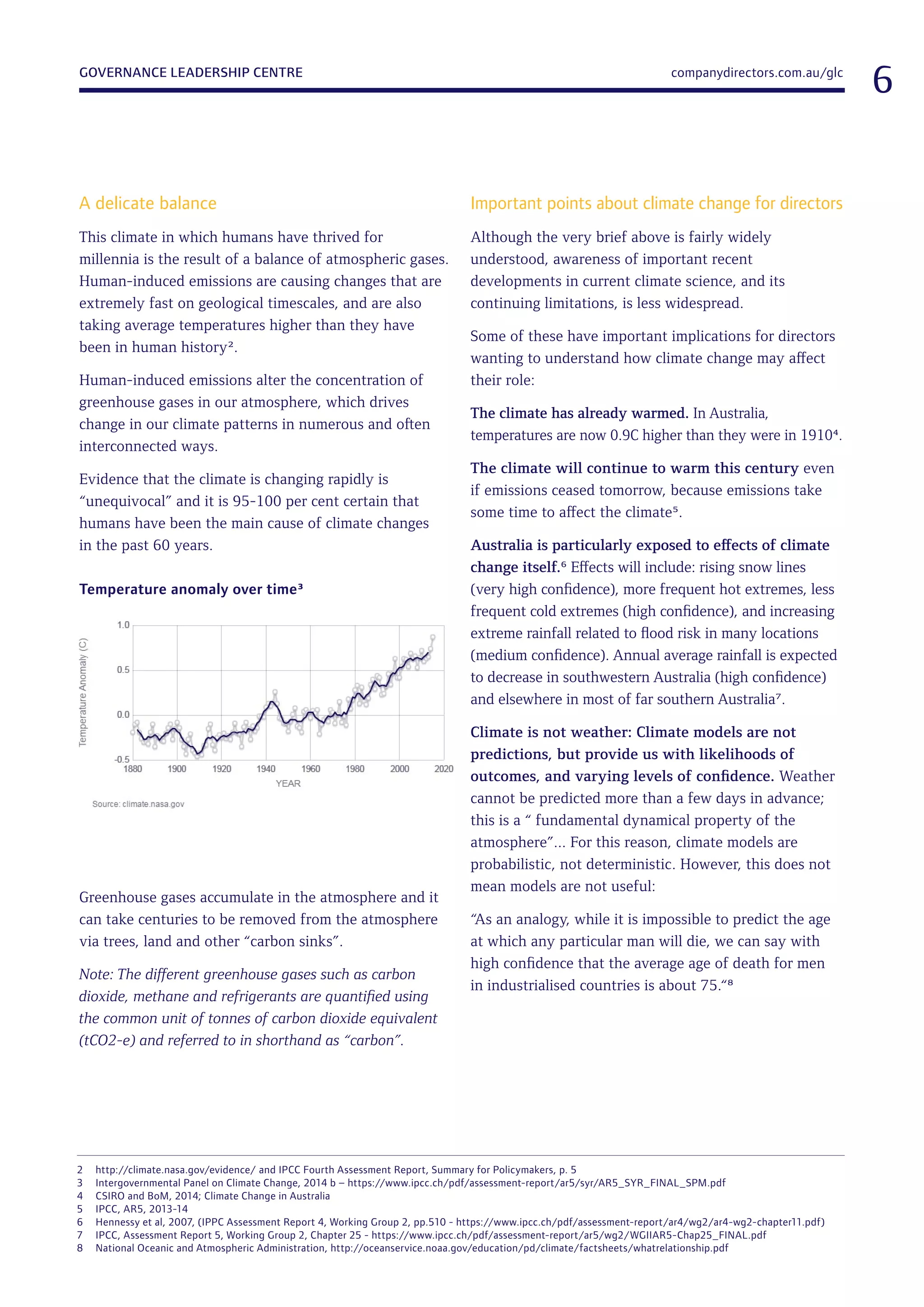 Climate Change and Good Corporate Governance (AICD 2016) | PDF