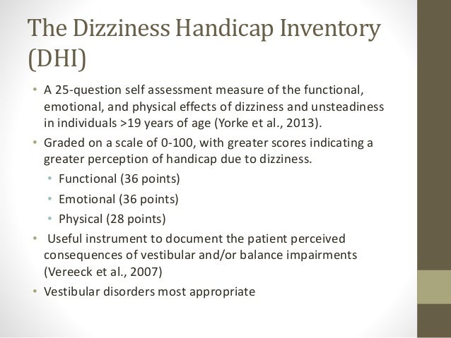 Dhi Dizziness Handicap Inventory Printable (PDF) DHI Scoring Sheet It