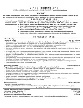 Jingqi Gao's ResumeV1.2 | PDF