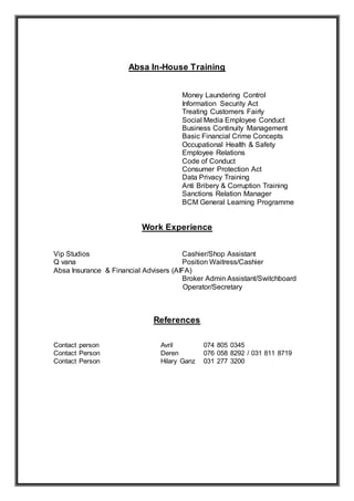 my cv | DOC | Business and Finance