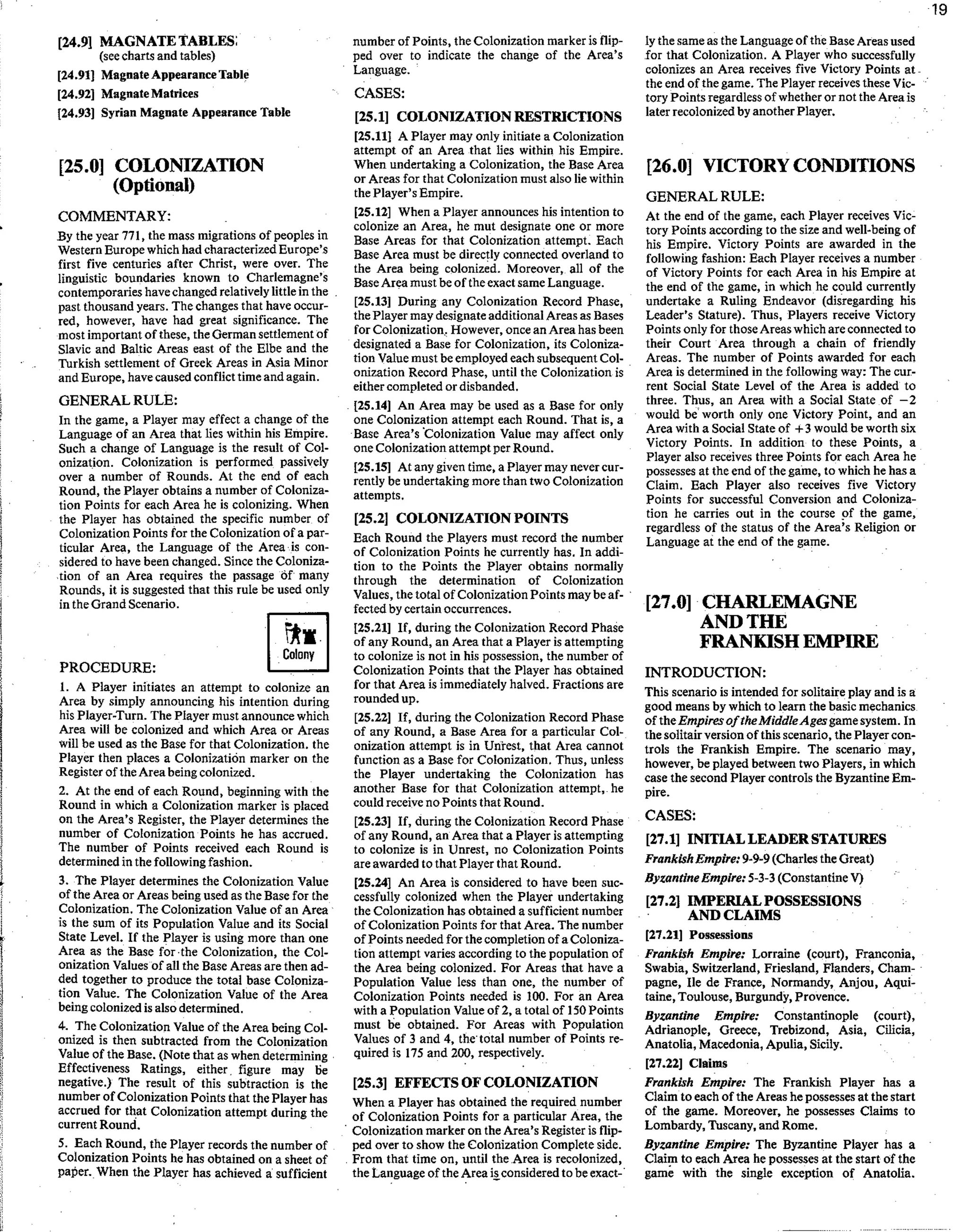 Empires of the Middle Ages SPI Rules | PDF