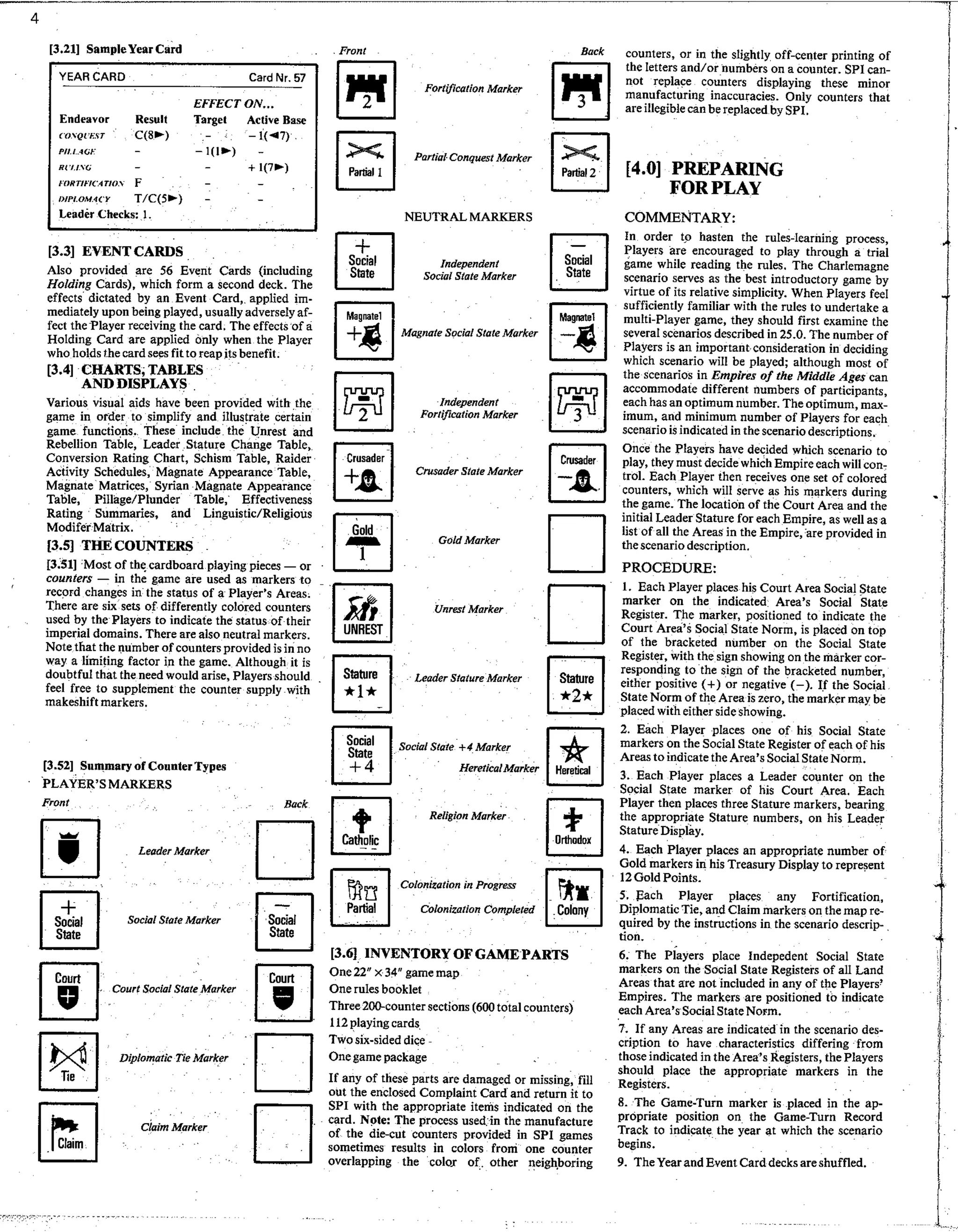 Empires of the Middle Ages SPI Rules | PDF