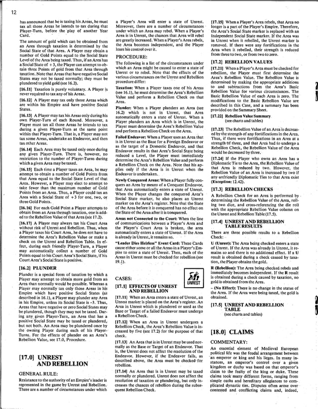 Empires of the Middle Ages SPI Rules | PDF