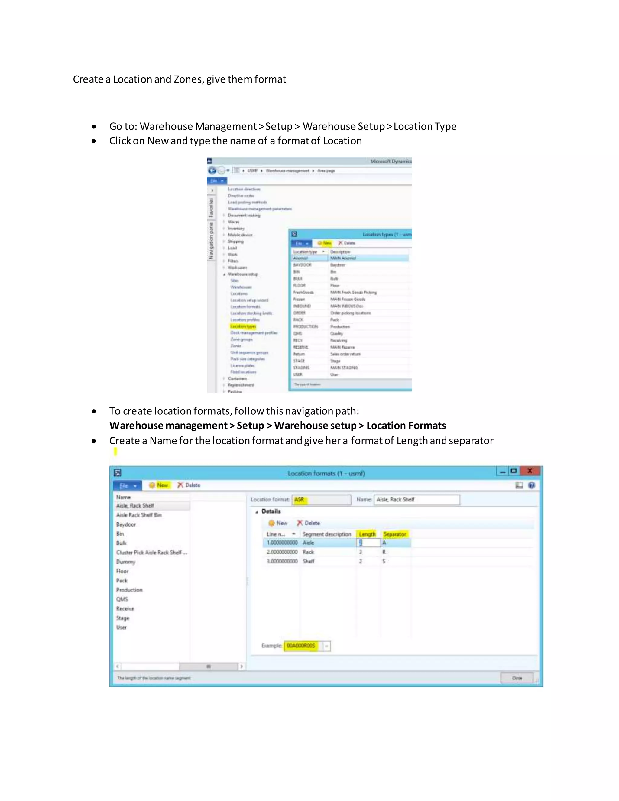 Create a Location and Zones - Warehouse Management R3 | PDF