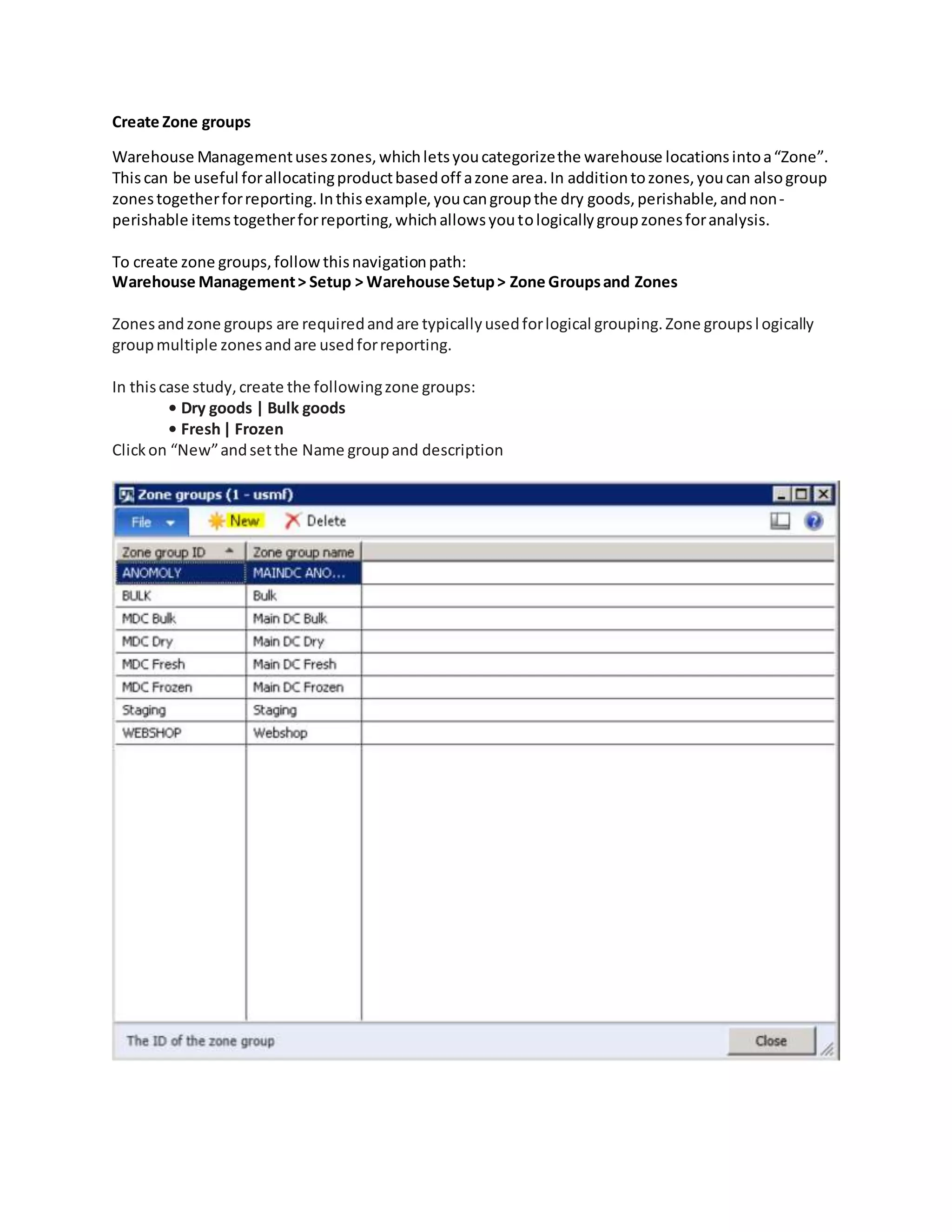 Create a Location and Zones - Warehouse Management R3 | PDF