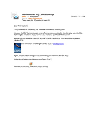 Interview the IBM Way Certification Badge | PDF