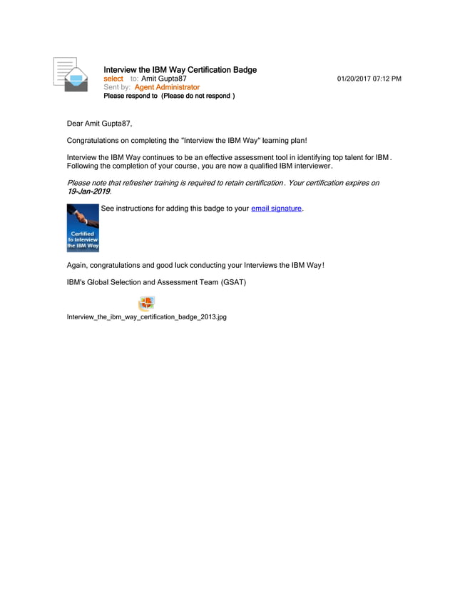 Interview the IBM Way Certification Badge | PDF