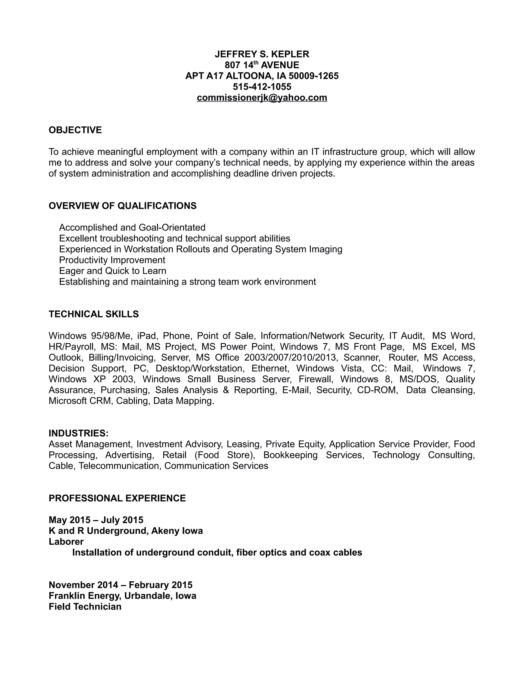 Jeffrey Kepler | DOC