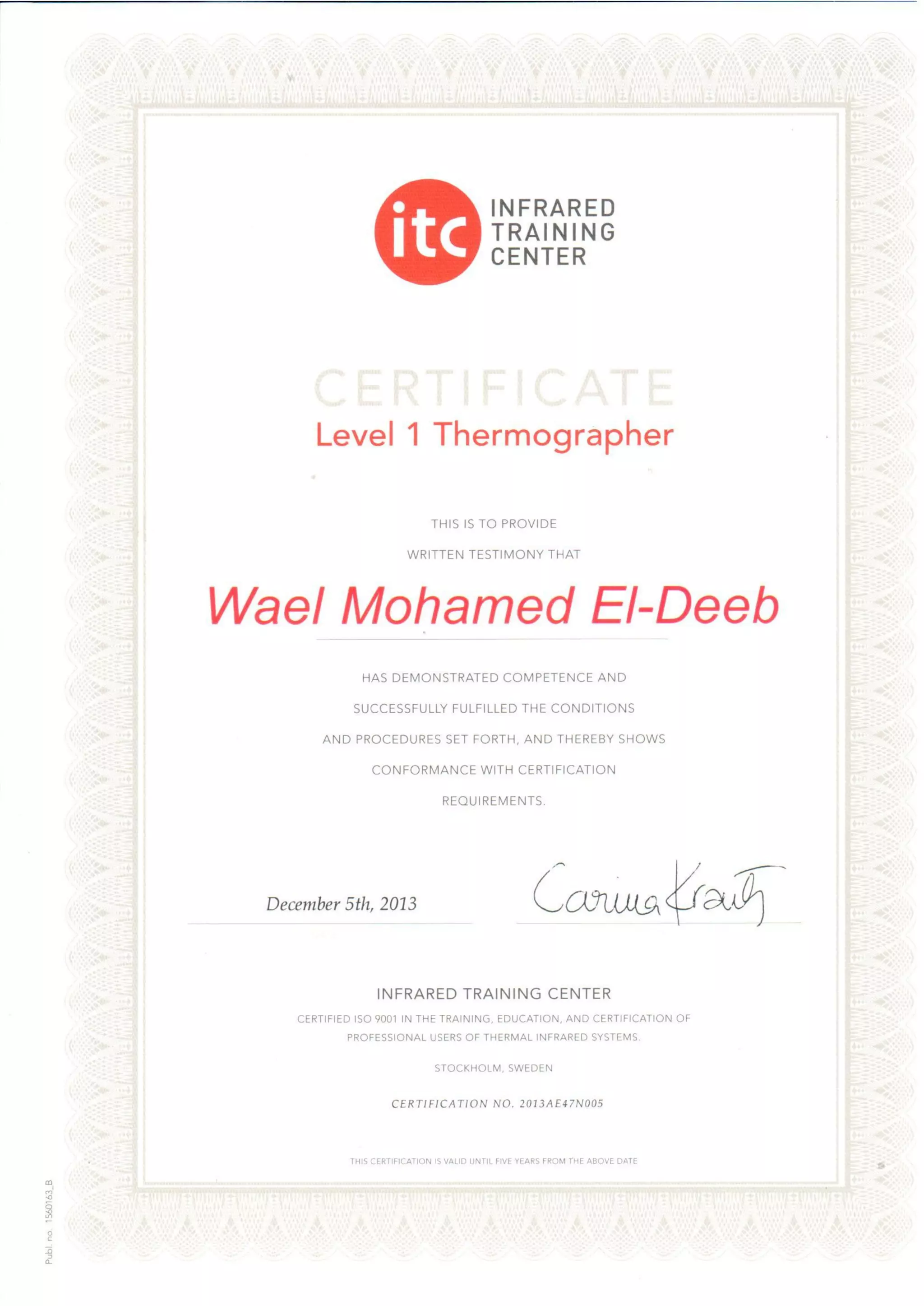 ThermoGrapher Level I Certificate (ITC) | PDF