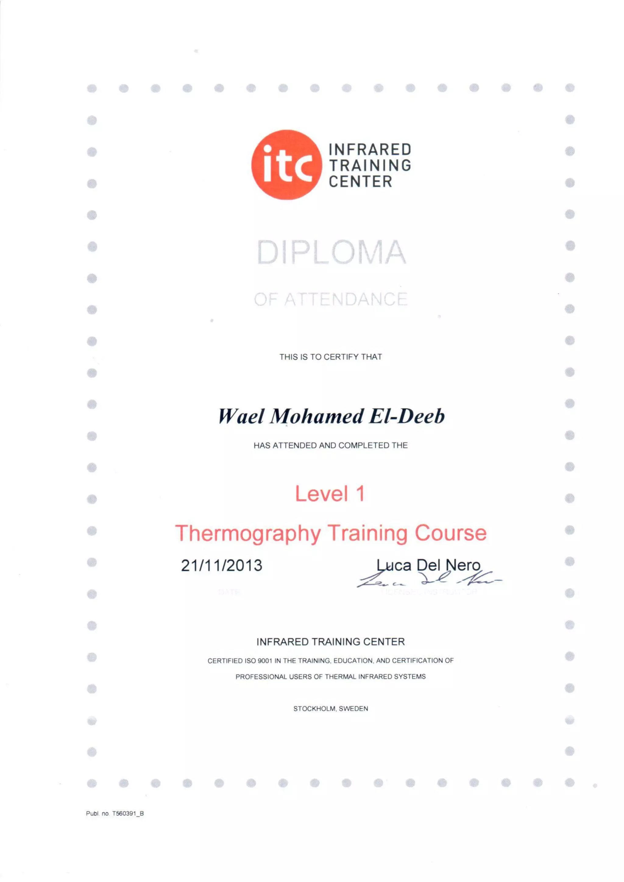 ThermoGrapher Level I Certificate (ITC) | PDF