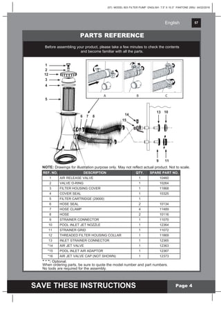 Intex krystalClear Pool Pump manual model 603 for Intex and Bestway ...
