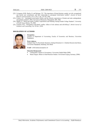 Study Motivation, Academic Performance and Commitment Career in ...