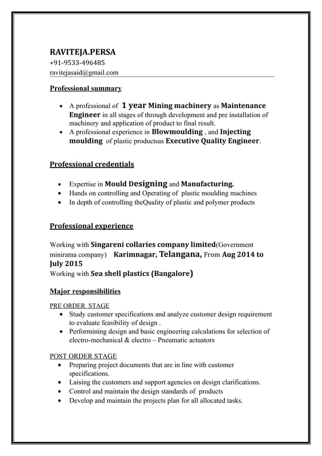 RAVITEJA RESUME (1) | PDF