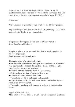 05836 Topic Epcot Utopia or DystopiaNumber of Pages 2 (Doub.docx
