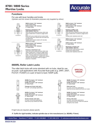 Mortise locks for narrow stile doors | PDF