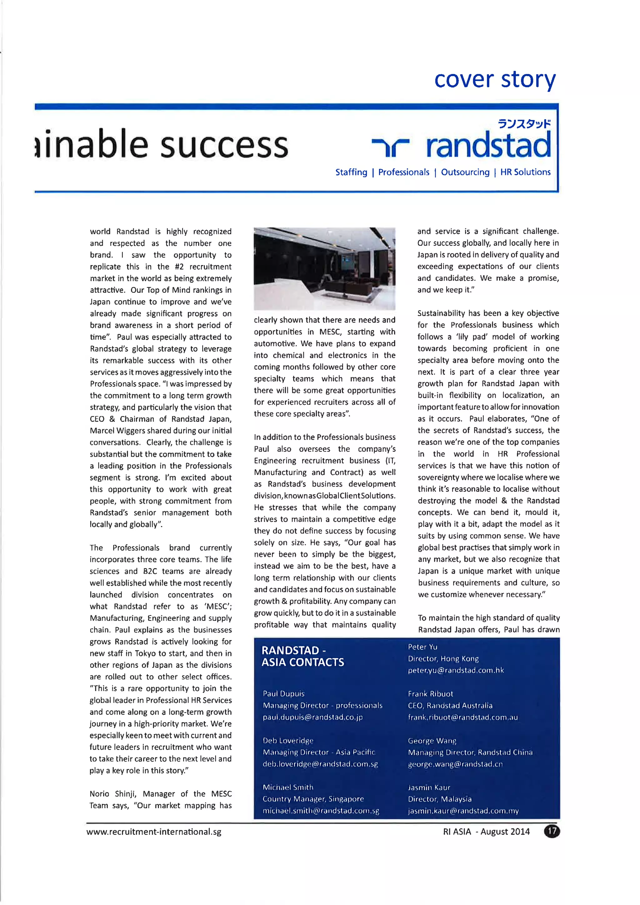 Randstad Japan Professionals - Recruitment International | PDF