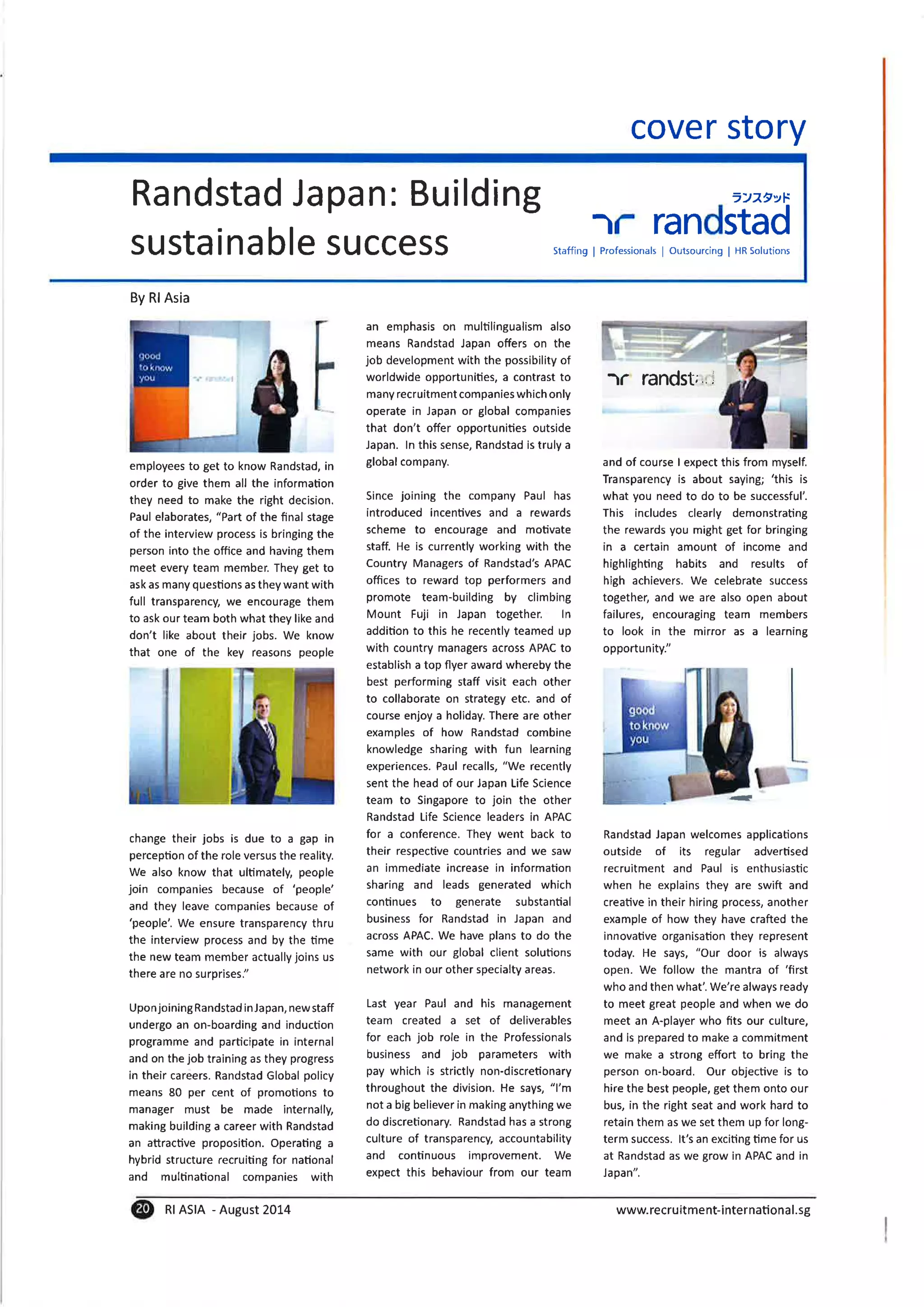 Randstad Japan Professionals - Recruitment International | PDF