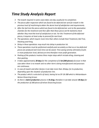Time Study Analysis Report | DOCX
