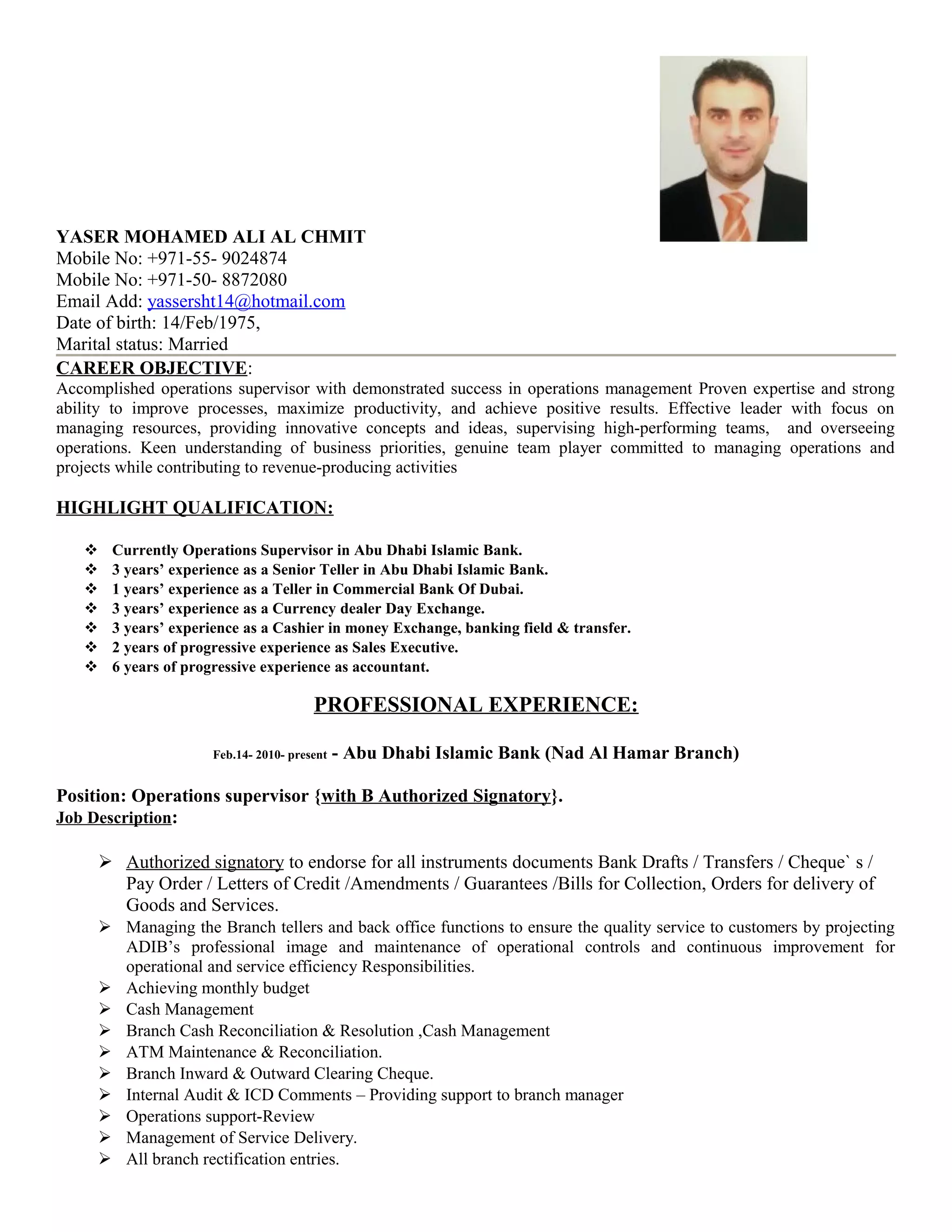 CV2016 Yaser Al Chmit (1) | PDF