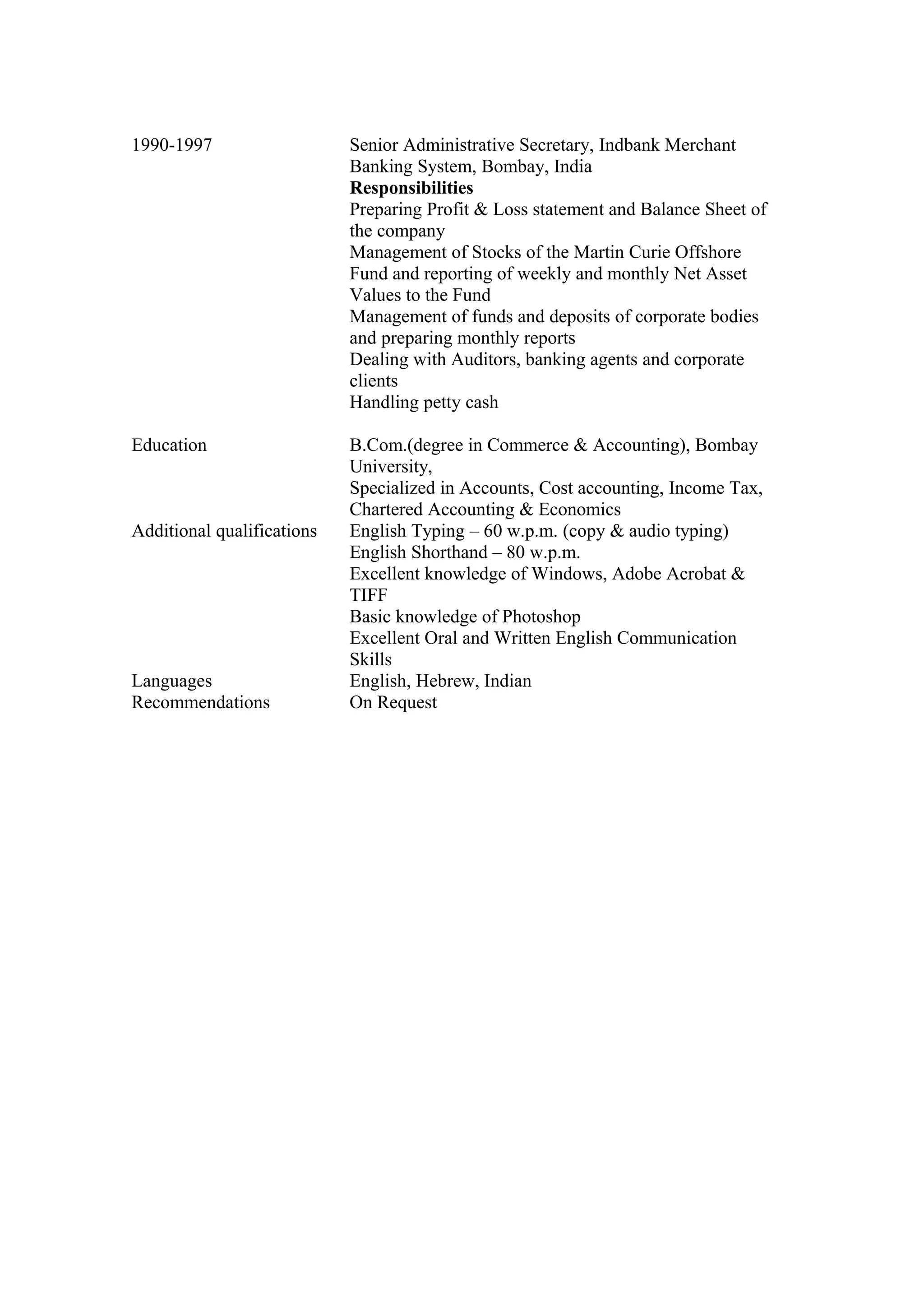 CV- Nora Solomon | PDF