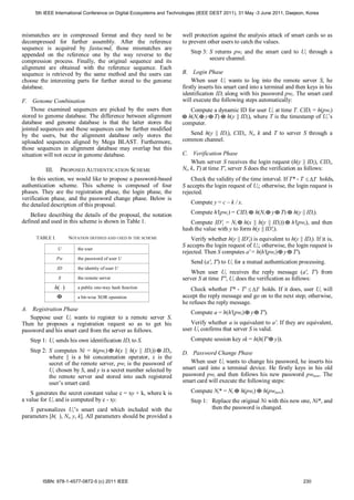 A Reliable Password-based User Authentication Scheme for Web-based Human Genome Database System ...
