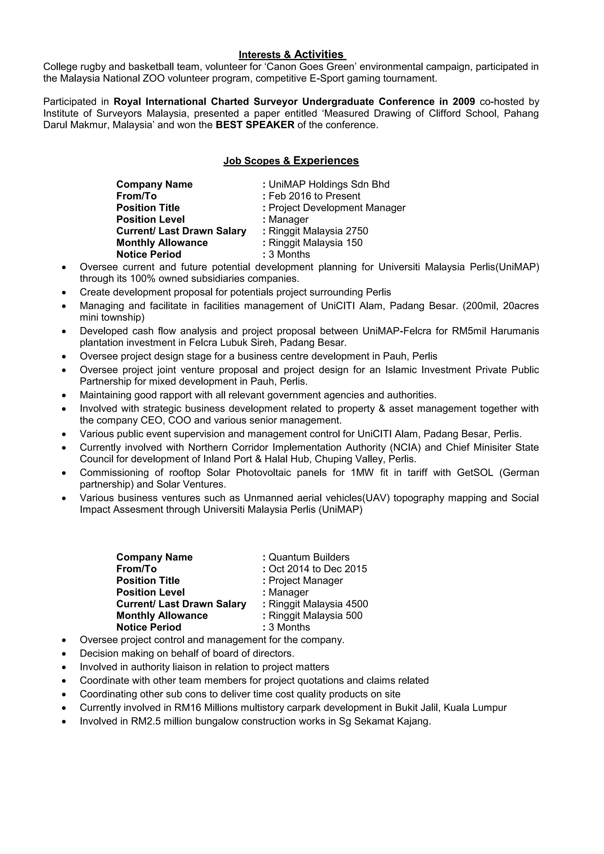 Mohd Khairul Amri Resume | PDF