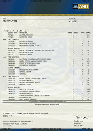 Joshua_Swifte_ANU_Transcript(1) | PDF