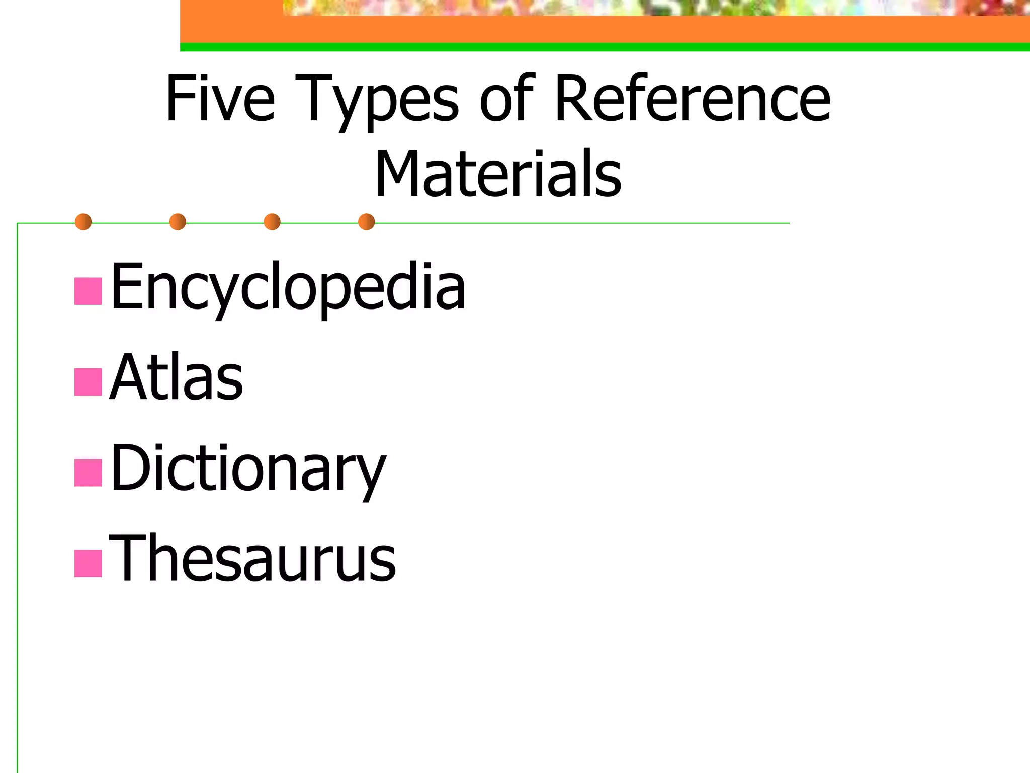 Reference materials | PPTX