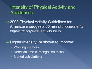The Relationship Between Physical Activity and Academic Achievement | PPTX