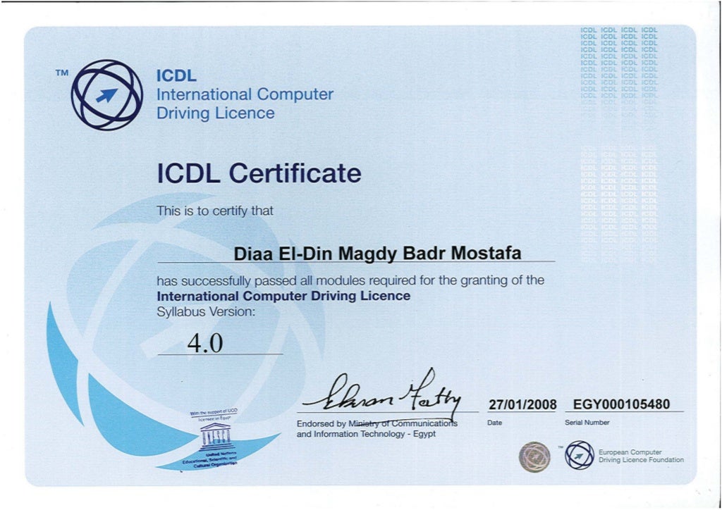 ICDL CERTIFICATE