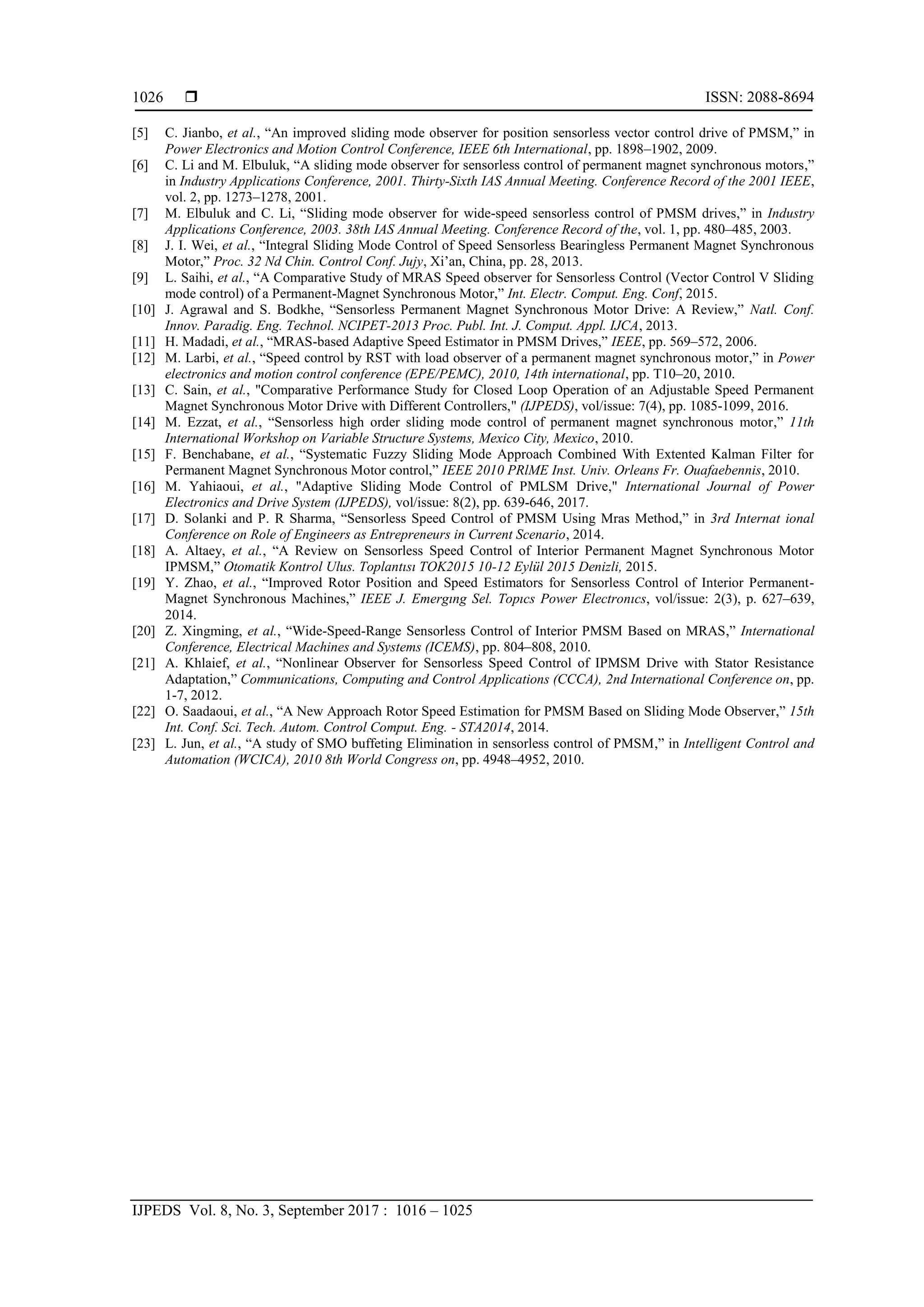 A Robust Sensorless Control Of Pmsm Based On Sliding Mode Observer And Model Reference Adaptive