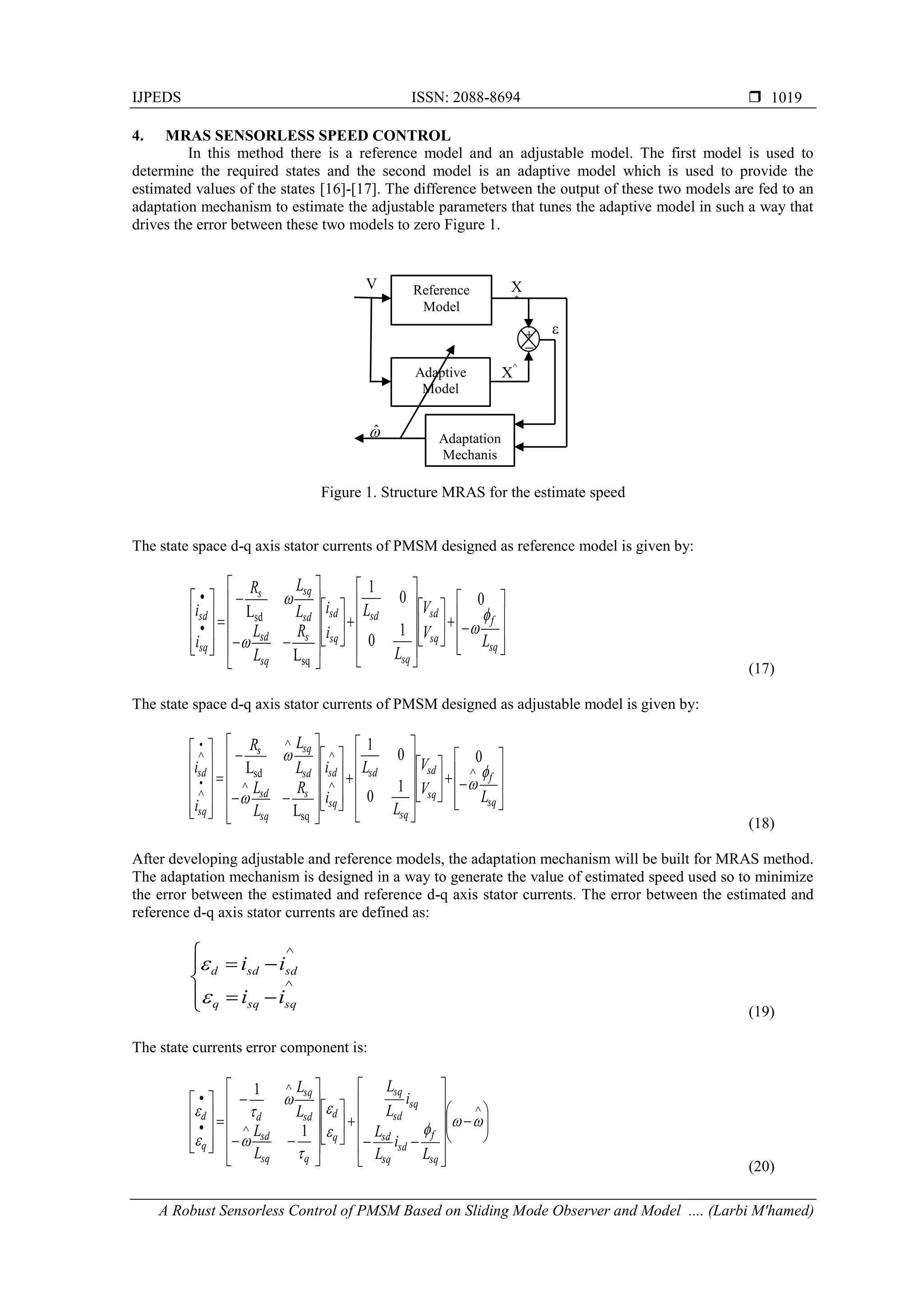 A Robust Sensorless Control Of Pmsm Based On Sliding Mode Observer And Model Reference Adaptive