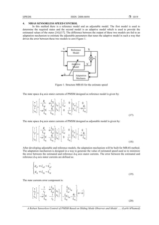 A Robust Sensorless Control of PMSM Based on Sliding Mode Observer and Model Reference Adaptive ...