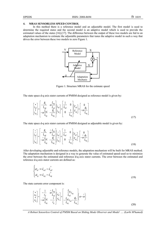 A Robust Sensorless Control of PMSM Based on Sliding Mode Observer and Model Reference Adaptive ...